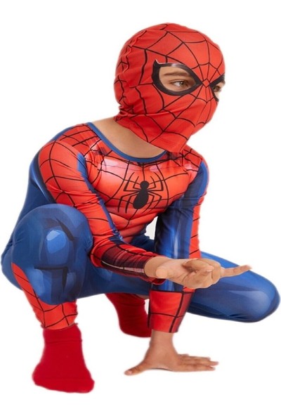 Liyavera Dısney Marvel Kaslı Spiderman Örümcek Adam Kostümü Çocuk Kıyafeti