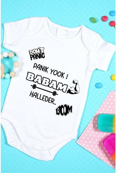 Tuğba Baby Özel Tasarım Bebek Zıbın - Çıtçıtlı Body (Don't Panic Babam Halleder) Tuğba Baby Özel Tasarım Bebek Zıbın - Çıtçıtlı Body (Don't Panic Babam Halleder)