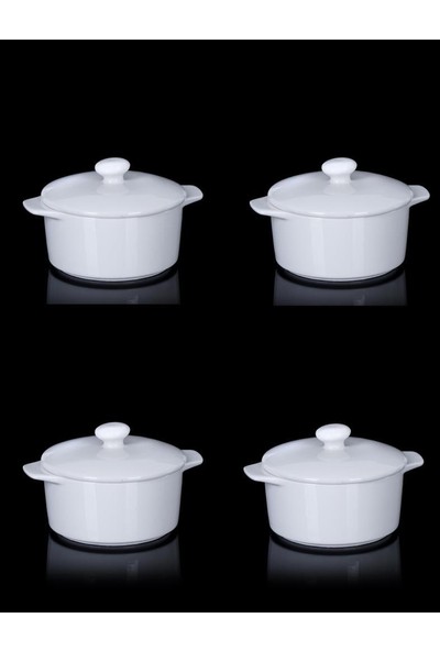 Acar Pure White 14CM 4'lü Porselen Mini Kahvaltılık Fırın Kabı 10127