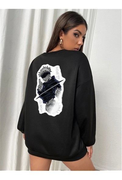Gojo Anime Jujutsu Kaisen Sırt Baskılı Sweatshirt