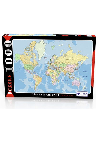 Adam Games Dünya Haritası 1000 Parça Puzzle Yapboz Adam Games Dünya Haritası 1000 Parça Puzzle Yapboz