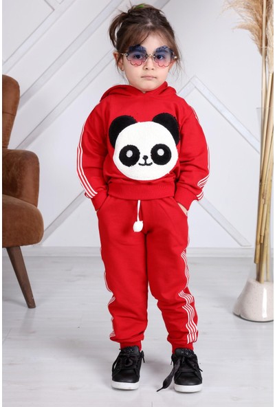 Melody Kırmızı Panda Nakışlı Eşofman Takimi