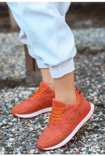 Erbilden Illa Turuncu Süet Bağcıklı Spor Ayakkabı