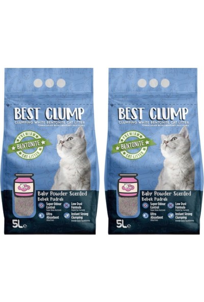 Best Clump-Baby Powder 5 L Kedi Kumu (X2) Best Clump-Baby Powder 5 L Kedi Kumu (X2)