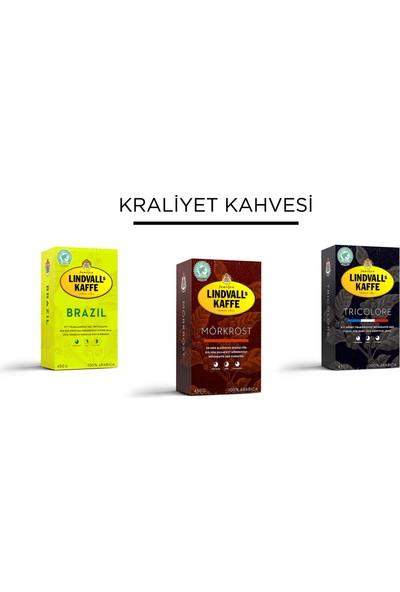 Lindvalls Kaffe 3'lü Lindvalls Kaffe Filtre Kahve Tanışma Paketi 3X450GR Lindvalls Kaffe 3'lü Lindvalls Kaffe Filtre Kahve Tanışma Paketi 3X450GR