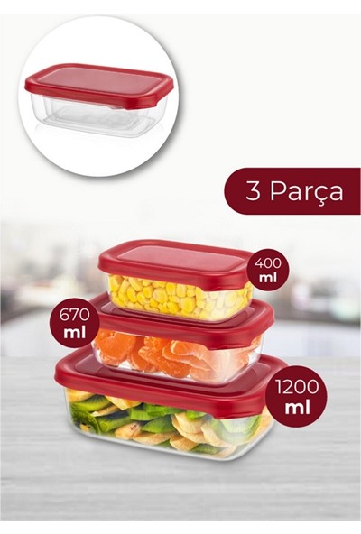 Foly Life 3'lü Saklama Kabı Set