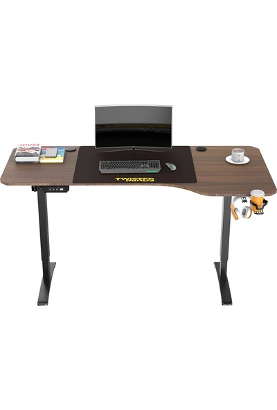 Twisted Minds T Şekilli Oyun Masası Elektrikli Yüksekliği Ayarlanabilir-Mausepadli, Bardaklık ve Kulaklık Kancalı Sağ Pc Masası Twisted Minds T Şekilli Oyun Masası Elektrikli Yüksekliği Ayarlanabilir-Mausepadli, Bardaklık ve Kulaklık Kancalı Sağ Pc Masası