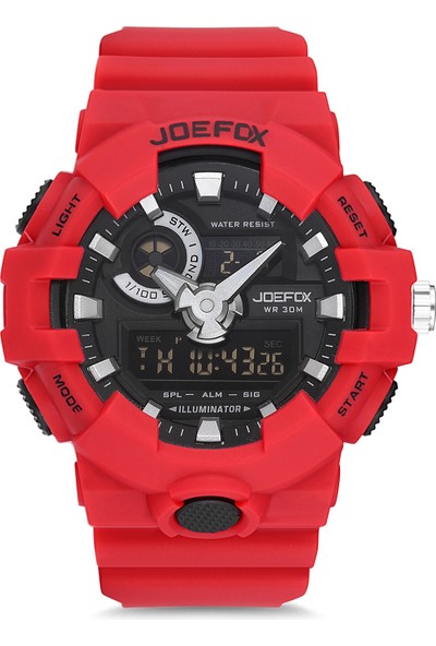 JoeFox Dijital Analog Silikon Kordon Erkek Kol Saati JFP1044