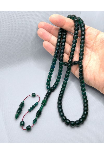 Kehribar Store Ateş Kehribar 99 Luk Namaz Tesbihi Sistemli Tekerlek Kesim Halkalı Imame Usta Işçilikli