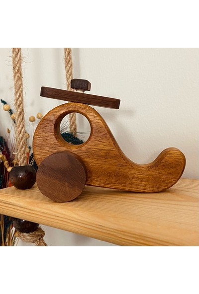 Nurkan Ahşap Oyuncak Ahşap Helikopter Oyuncak