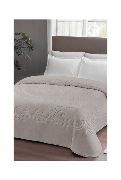 Pierre Cardin Emboss Battaniye Çift Kişilik Rose Cappucino