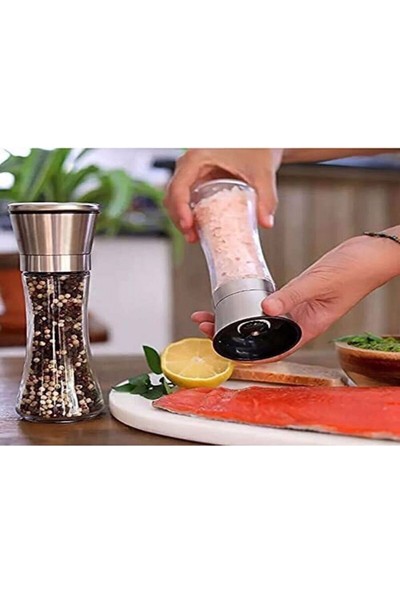 Çarşıhan Seramik Bıçaklı Baharat ve Tuz Değirmeni Öğütücü Krom Renk - 2 Adet Çarşıhan Seramik Bıçaklı Baharat ve Tuz Değirmeni Öğütücü Krom Renk - 2 Adet
