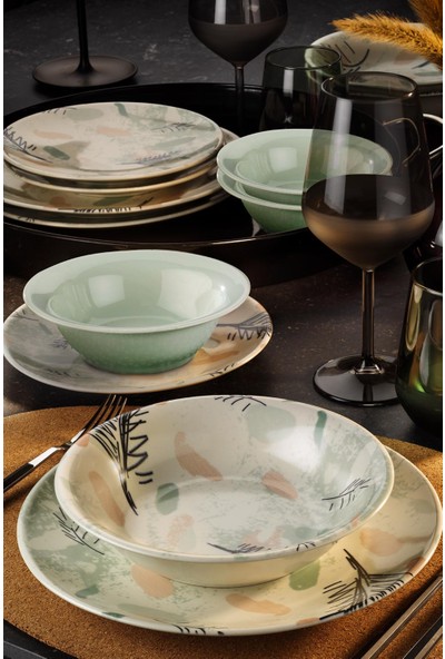 Kütahya Porselen Nano Krem 24 Parça Yemek Takımı DG305