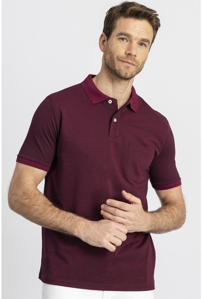 Tudors Classic Fit Rahat Kesim Polo Yaka Tek Cep Düz Pike T-Shirt