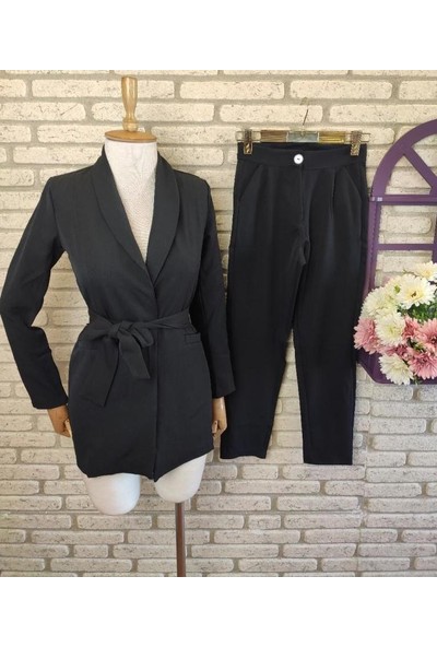 Rengamoda Atlas Kumaş Kemer Dahil Ceket Pantolon Takım Elbise
