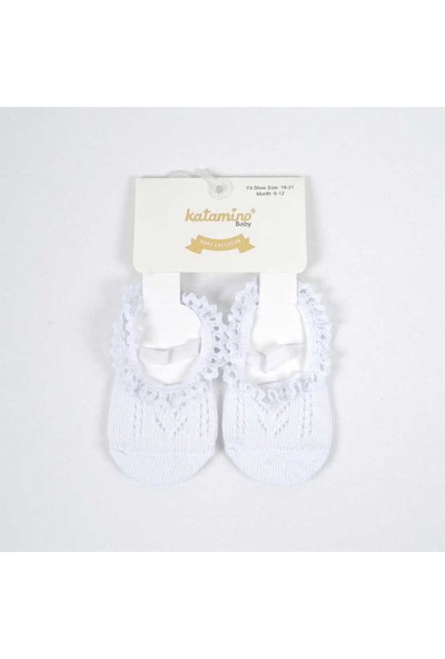Katamino Kız Bebek File Babet Çorap K49002 Beyaz