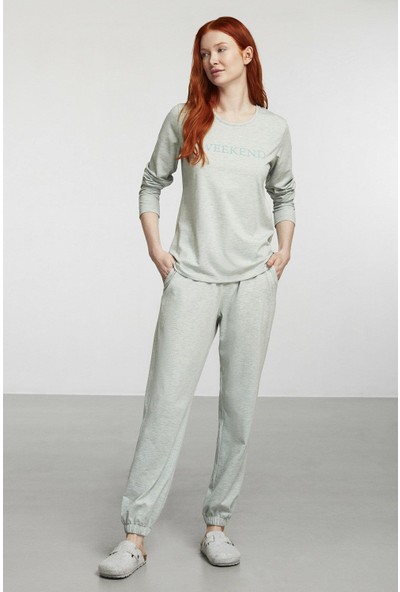 Catherine's Kadın Uzun Kollu Pijama Takımı 1921 - Yeşil