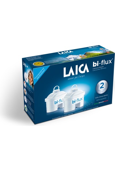 LAICA Akıllı Filtreli Su Arıtmalı Filtre Sürahi İçin Bi-Flux 2'li Yedek Filtresi LAICA Akıllı Filtreli Su Arıtmalı Filtre Sürahi İçin Bi-Flux 2'li Yedek Filtresi