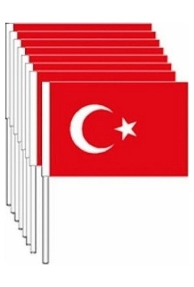 Bal10 Dünyası 25 Adet Normal Çıtalı Türk Bayrağı 13 x 20 cm