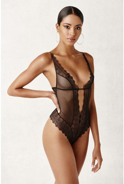 Çeyize Dair Herşey Siyah Renk Fiyonk Detaylı Transparan Bodysuit Çeyize Dair Herşey Siyah Renk Fiyonk Detaylı Transparan Bodysuit