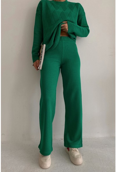 Örme Triko Takım Yeşil