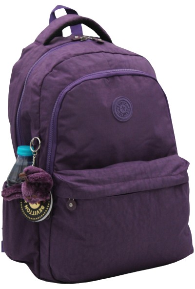Bevitton Krinkıl Su Geçirmez Kumaş Moden Mor Unisex Kadın Okul Sırt Çantası 2200