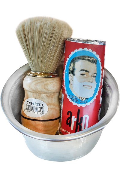 Arko Tıraş Seti - Arko Tıraş Sabunu, Metal Tıraş Kasesi, Tıraş Fırçası Arko Tıraş Seti - Arko Tıraş Sabunu, Metal Tıraş Kasesi, Tıraş Fırçası