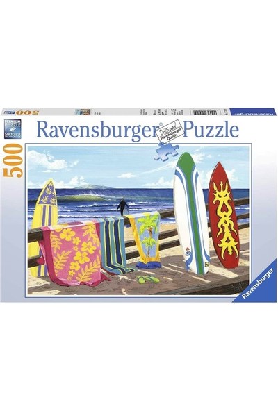 Oyuncak Zinciri Ravensburger, Sahilde Surfler 500 Parça Puzzle