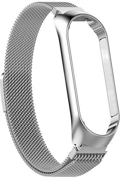 Caseup Xiaomi Mi Band 3 Kordon Milano Metal Loop Gümüş