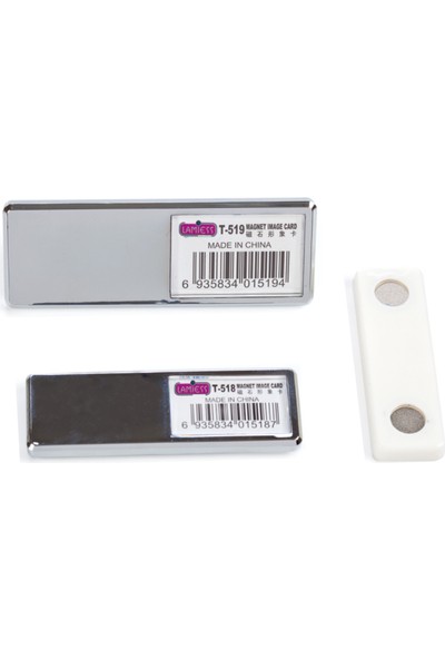 Lamiess T-519B Siyah Mıknatıslı Yaka Isimliği 25'li