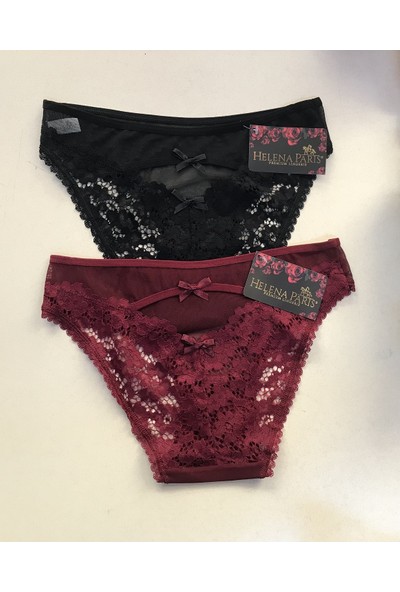2 Adet Helena Paris Önü Açık Tül Fantezi Külot