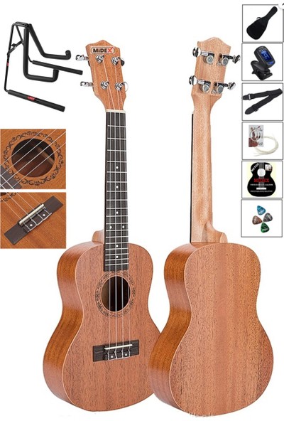 Midex TN-26ST Set Hakiki Ağaç Tenör Ukulele (Stand Çanta Metod Askı Tuner Pena) Midex TN-26ST Set Hakiki Ağaç Tenör Ukulele (Stand Çanta Metod Askı Tuner Pena)