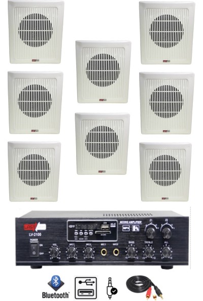 Lastvoice Eko Paket-4 Anfi ve Duvar Tipi Hoparlör Ses Sistemi Paketi Lastvoice Eko Paket-4 Anfi ve Duvar Tipi Hoparlör Ses Sistemi Paketi
