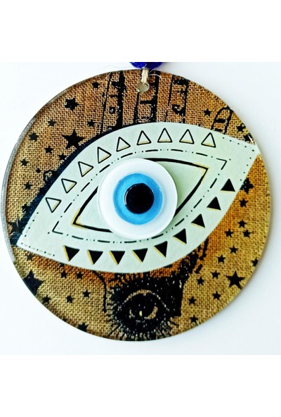 Mixperi Nazar Boncuklu Göz Desenli Füzyon Cam Duvar Süsü