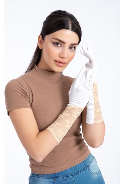 Lady Color Transparan Saten Eldiven Lady Color Transparan Saten Eldiven