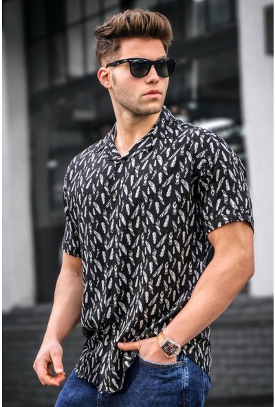 Madmext Siyah Desenli Gömlek 5533
