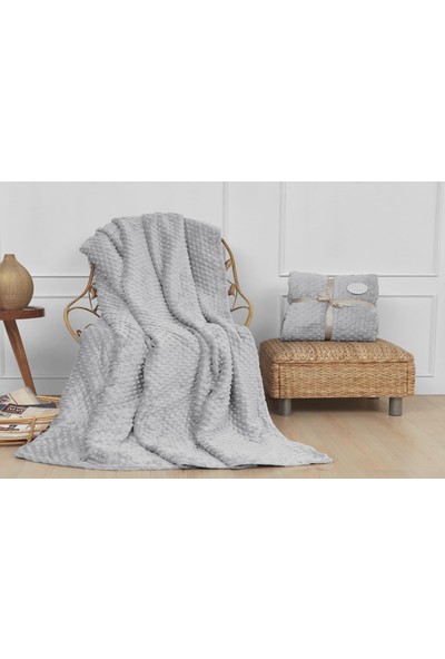 Aksu İpeksoft Tomurcuk Tek Kişilik Vizon Battaniye Gri