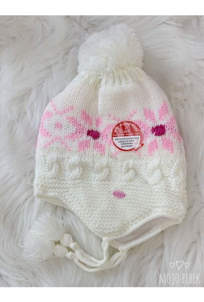 Kitti Kız Çocuk Polar Astarlı Kulaklı Bere K2130-06 Krem