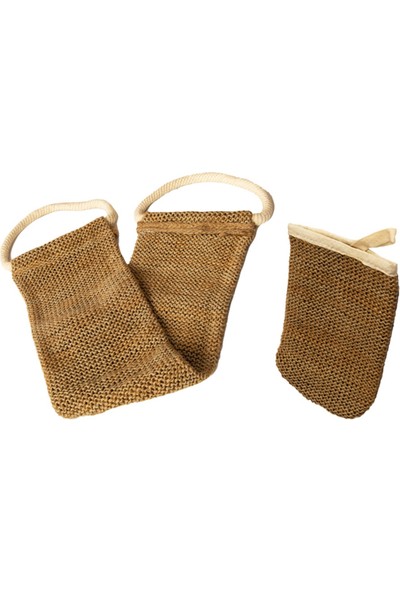 Zeynep Büyükbay Doğal Keten Banyo Lif Kesesi Seti (2'li Set)