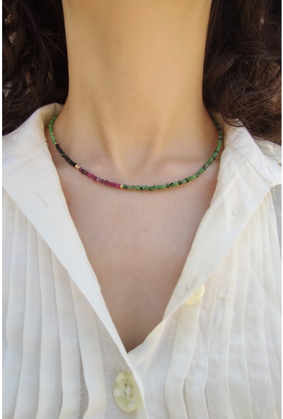 Opia Rubizoit Doğal Taş Kolye