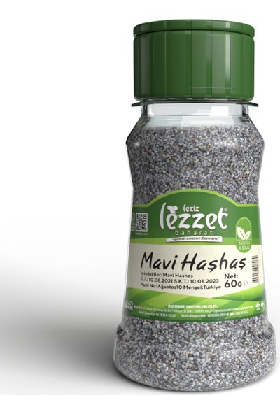 Leziz Lezzet Haşhaş (Mavi) 60 gr (Pet Kavanoz) Leziz Lezzet Haşhaş (Mavi) 60 gr (Pet Kavanoz)