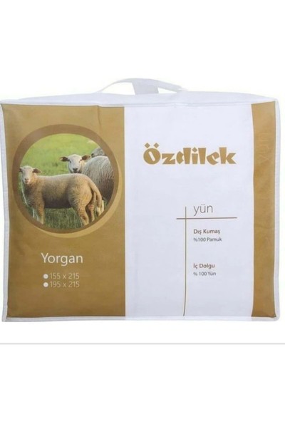 Özdilek Yün Çift Kişilik Beyaz Yorgan 195X215