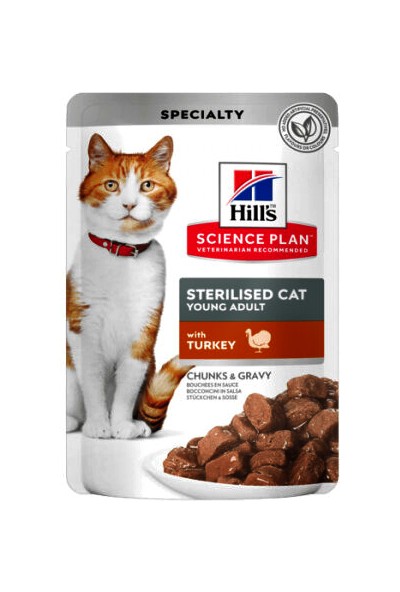 Hills Gravy Soslu Hindili Kısırlaştırılmış Kedi Konservesi 85 gr Hills Gravy Soslu Hindili Kısırlaştırılmış Kedi Konservesi 85 gr