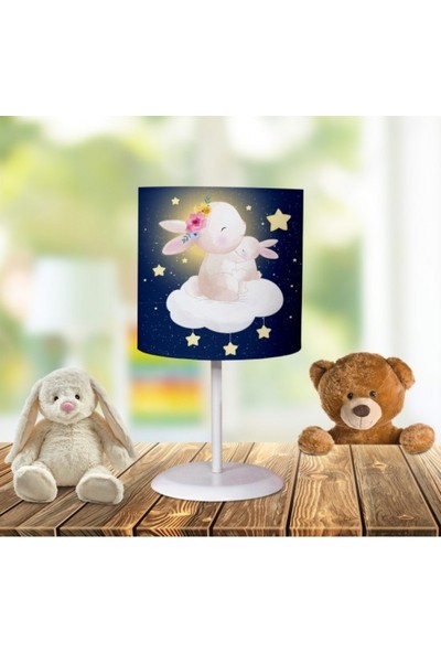 Shoppy11 Buluttaki Sevimli Tavşanlar Çocuk Odası Abajur