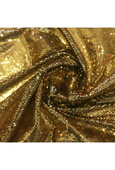 RGK Kumaş Abiyelik Sıralı 3mm Pullu Payet Kumaş Altın