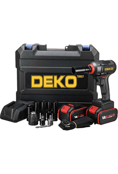 Deko DK5810TS 58V 10AH Kömürsüz Motor Darbeli Çift Vuruş Bijon Somun Sökme Makinesi Matkap Seti 520NM Deko DK5810TS 58V 10AH Kömürsüz Motor Darbeli Çift Vuruş Bijon Somun Sökme Makinesi Matkap Seti 520NM