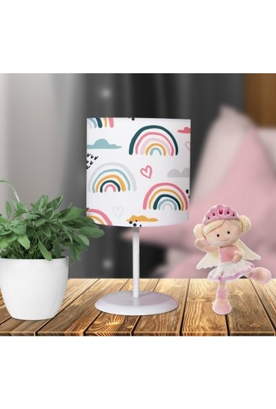 Shoppy11 Çizgi Gökkuşağı Çocuk Odası Abajur
