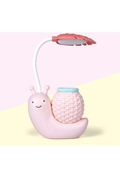 MiniHome Avec AV-8804 Sevimli Salyangoz Kalemlikli USB Ledli Şarjlı Masa Lambası Pembe MiniHome Avec AV-8804 Sevimli Salyangoz Kalemlikli USB Ledli Şarjlı Masa Lambası Pembe