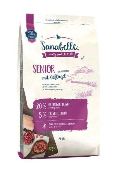 Sanabelle Kümes Hayvanlı - Taze Ciğerli Yaşlı Senior Kedi Maması 2 kg Sanabelle Kümes Hayvanlı - Taze Ciğerli Yaşlı Senior Kedi Maması 2 kg