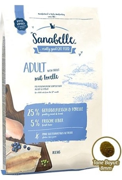 Sanabelle Adult Gulutensiz Alabalıklı Kedi Maması 10 kg
